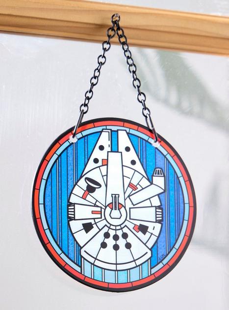 Star Wars Millennium Falcon Stained Glass Wall Art — BoxLunch Exclusive ...