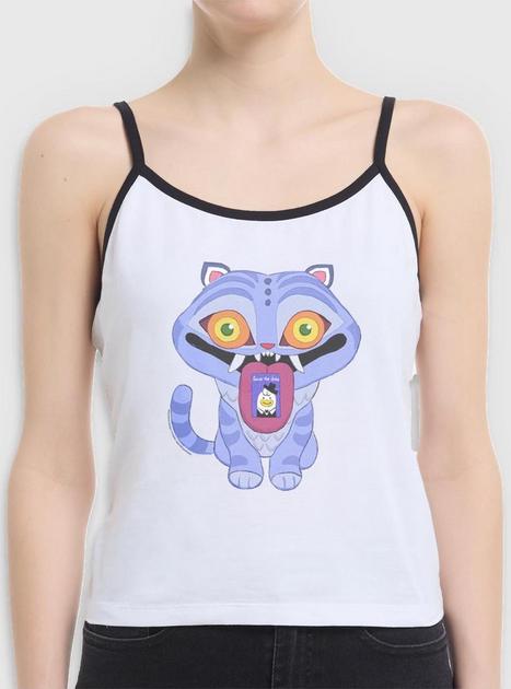 KPop Demon Hunters Chibi Derpy Tiger Save The Date Message Womens Cami - WHITE | BoxLunch