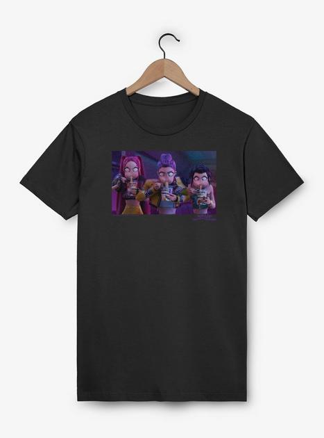 KPop Demon Hunters Huntrix Food Break T-Shirt - BLACK | BoxLunch