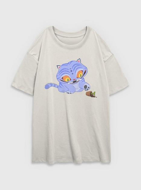 KPop Demon Hunters Chibi Derpy Tiger Girls Oversized T-Shirt - BEIGETAN ...