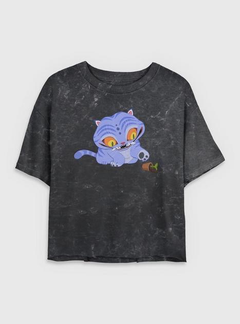 KPop Demon Hunters Chibi Derpy Tiger Girls Mineral Wash Crop T-Shirt ...