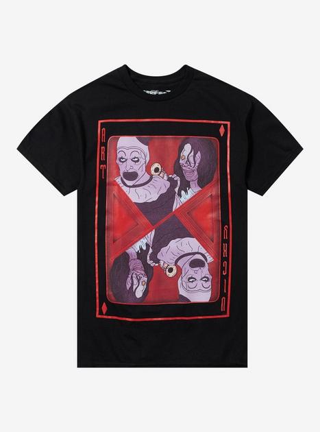 Terrifier Art The Clown & Vicky Paying Card T-Shirt | Hot Topic