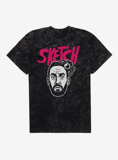 Sketch Tony Pink Logo Mineral Wash T-Shirt - BLACK | BoxLunch