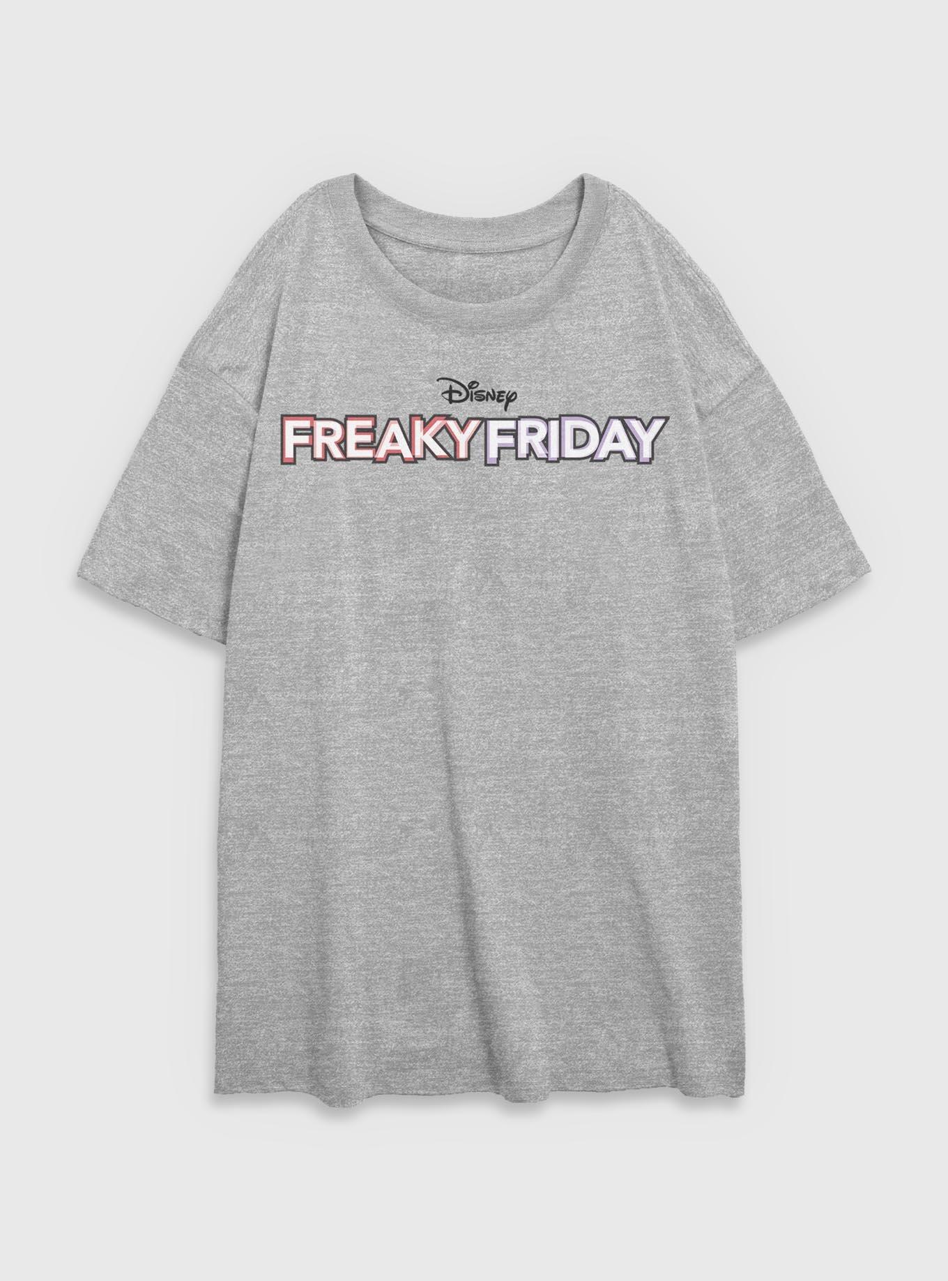 Disney Freaky Friday Logo Womens Oversized T-Shirt - GREY | BoxLunch