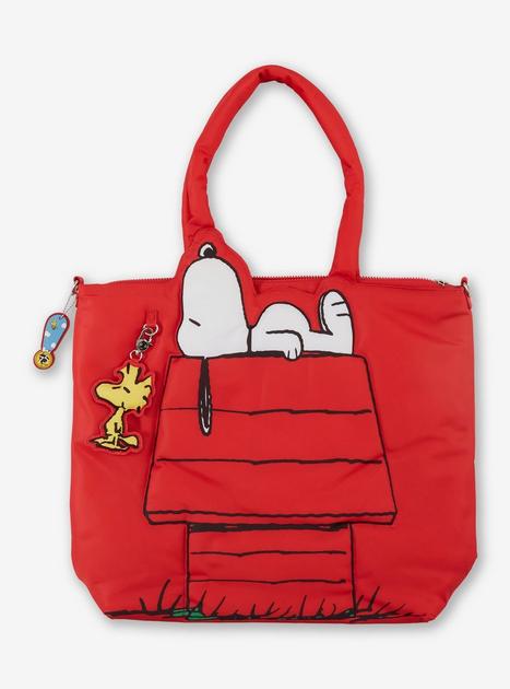Whatever! Makes You Happy Peanuts Snoopy Doghouse Puffer Tote Bag | Hot ...