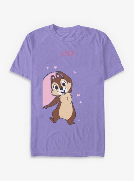 Disney Chip 'N' Dale Chip Heart Garment Dye T-Shirt - PURPLE | Hot Topic