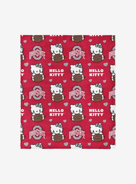 Ohio State Buckeyes Football Ready Hello Kitty Cloud Throw Blanket ...