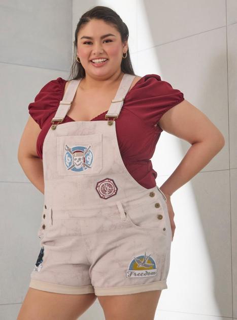 Disney Pirates of the Caribbean Icons Women's Plus Size Short Overalls ...