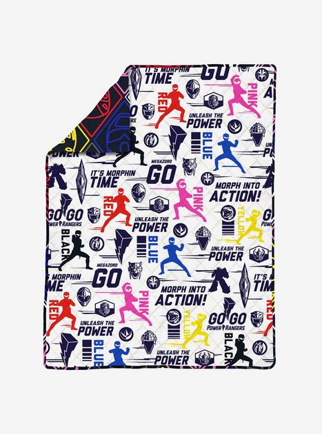 Mighty Morphin Power Rangers Power Ranger Core Quilted Throw Blanket ...