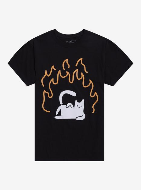 Cat On Fire T-Shirt | Hot Topic