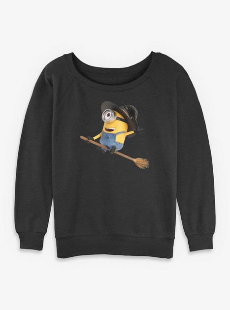 Minions Witch Minion Girls Slouchy Sweatshirt - GREY | Hot Topic