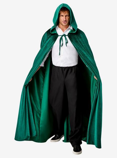 Green Full Length Hooded Renaissance Cloak | Hot Topic