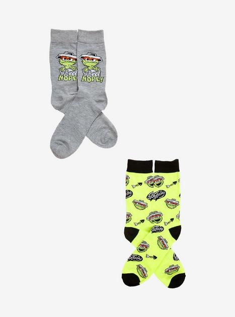 Sesame Street Oscar The Grouch Crew Socks 2 Pair | Hot Topic