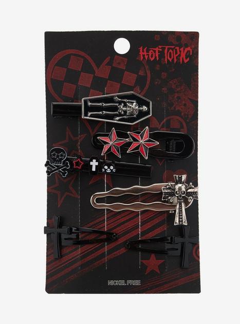 Skull Coffin Cross Hair Clip Set | Hot Topic