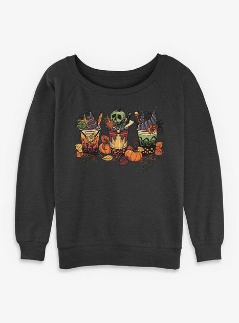 Disney Villains Villain Fall Drinks Womens Slouchy Sweatshirt - GREY ...