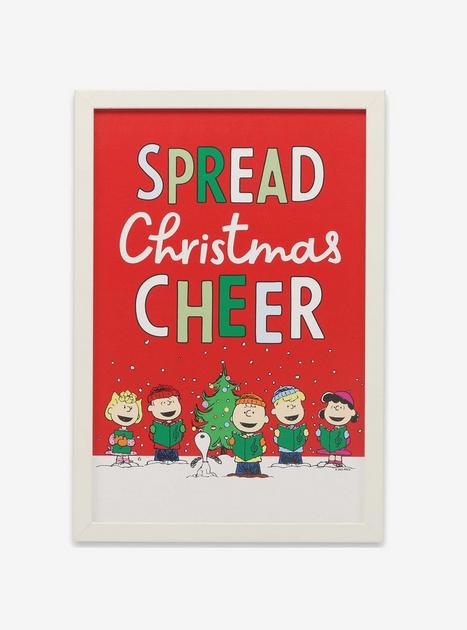 Peanuts Charlie Brown & Friends Spread Christmas Cheer Framed Wood Wall ...