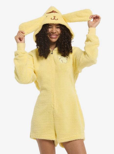 Pompompurin Fuzzy Girls Romper | Hot Topic
