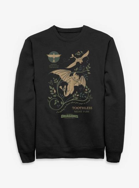 How To Train Your Dragon Toothless Warning Sweatshirt - BLACK | Hot Topic