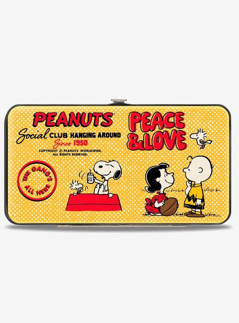 Peanuts Social Club Peace and Love Scenes Hinged Wallet | BoxLunch