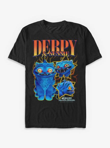 KPop Demon Hunters Derpy Tiger And Sussie Bird Collage T-Shirt - BLACK ...