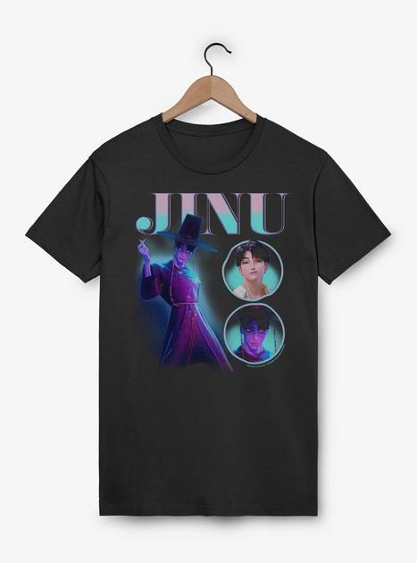 KPop Demon Hunters Saja Boys Jinu Collage T-Shirt - BLACK | BoxLunch