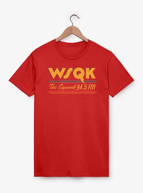 Stranger Things WSQK Radio The Squawk T-Shirt - RED | BoxLunch