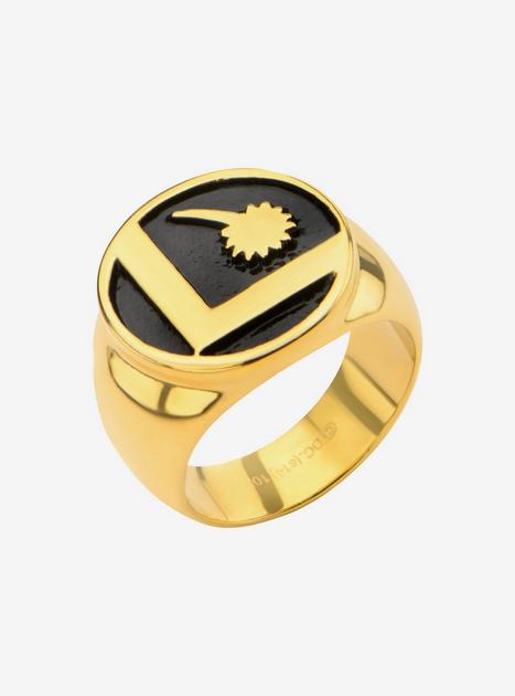 DC Comics Gold Plated Legion Of Superheroes Logo Ring | Hot Topic
