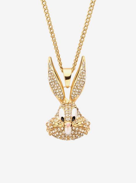Looney Tunes Bugs Bunny Crystal Gold Plated Bling Pendant Necklace ...