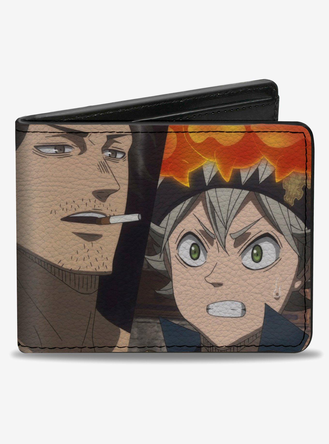 Black Clover Three Character Pose Blocks and Title Logo Bifold Wallet ...