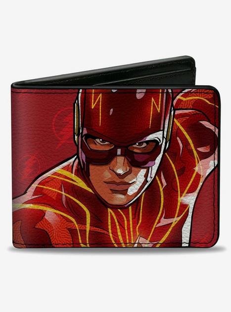 DC Comics The Flash Running Pose with Lightning Icons Bifold Wallet ...