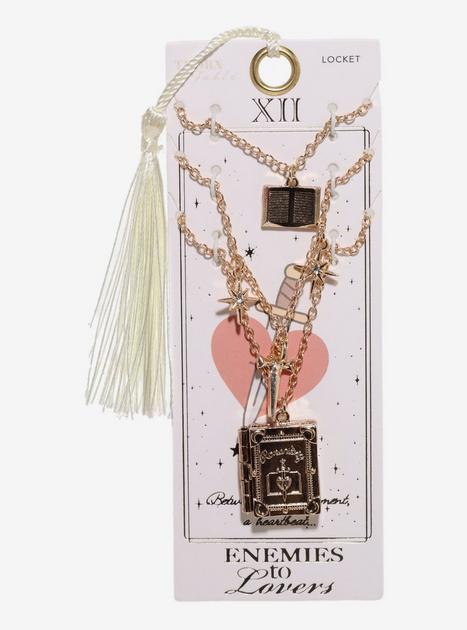 Romantasy Enemies To Lovers Book Locket Necklace Set | Hot Topic