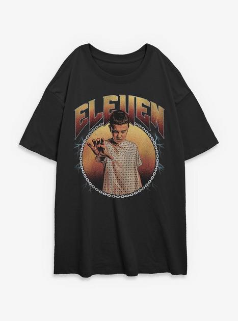 Stranger Things Heavy Metal Eleven Womens Oversized T-Shirt - BLACK ...