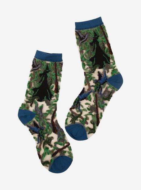 Wicked Elphaba Sheer Crew Socks | Hot Topic