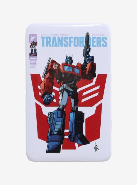 Transformers Optimus Prime Symbol Rectangular Button | Hot Topic