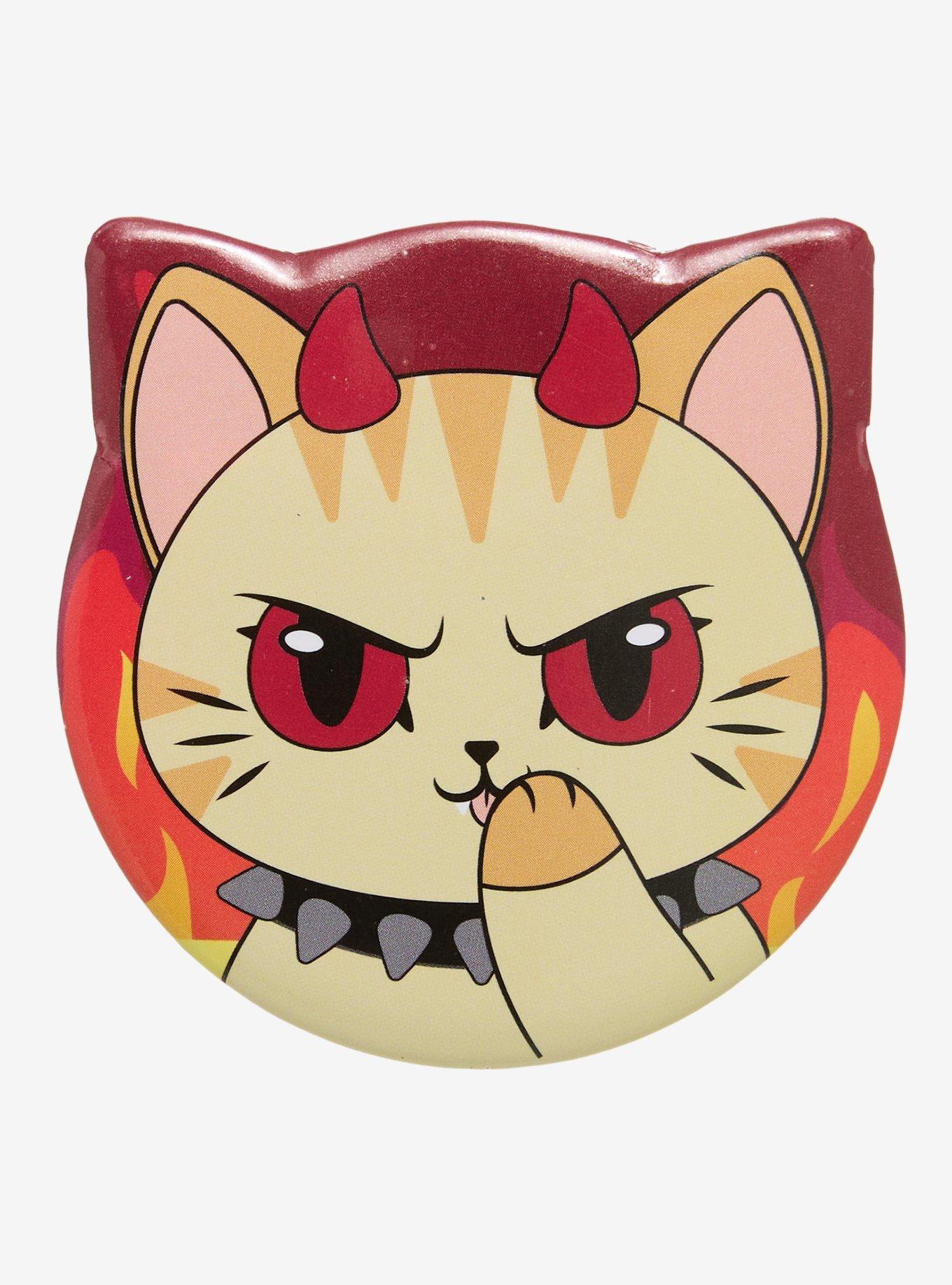 Lucipurr Devil Orange Cat 3 Inch Button | Hot Topic