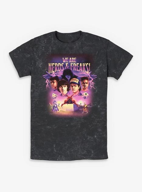 Stranger Things We Are Nerds & Freaks Retro Mineral Wash T-Shirt ...
