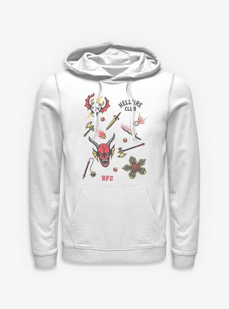Stranger Things Tattoo Flash Sheet Hoodie - WHITE | Hot Topic
