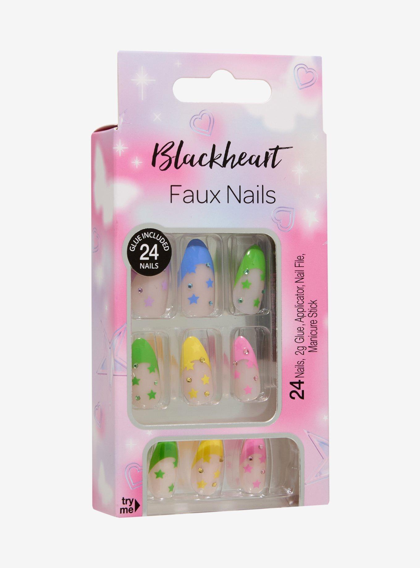 Blackheart Rainbow Star Press-On Nail Set | Hot Topic