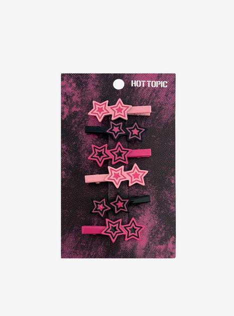 Pink & Black Star Hair Clip Set | Hot Topic