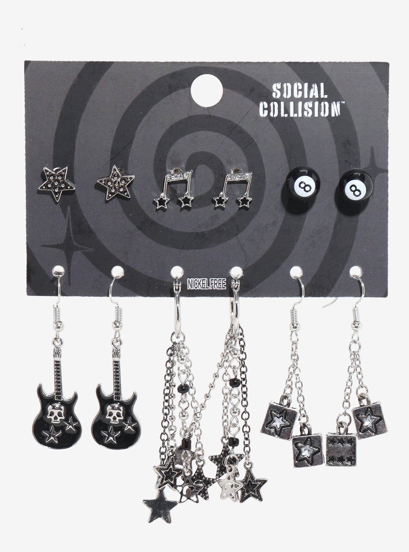 Social Collision Guitar Star Earring Set | Hot Topic