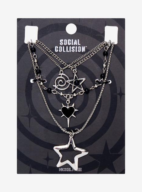 Social Collision Star Spiral Heart Necklace Set | Hot Topic
