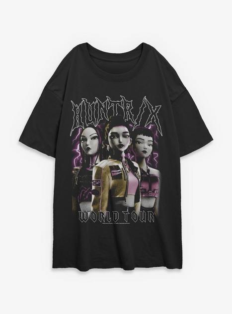Kpop Demon Hunters Huntrix Group Pose Womens Oversized T-Shirt Box ...