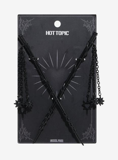 Black Medieval Flail Hair Stick Set | Hot Topic