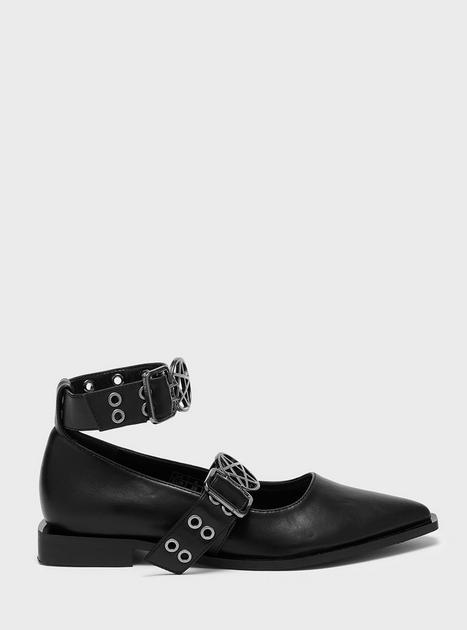 KIHILIST Black Pentanoctis Pointed Flats | Hot Topic