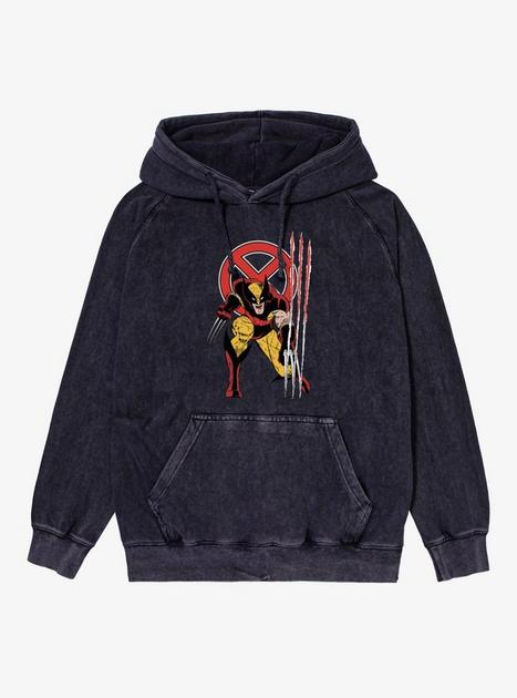 Marvel X-Men Wolverine Mineral Wash Hoodie Hot Topic Exclusive | Hot Topic