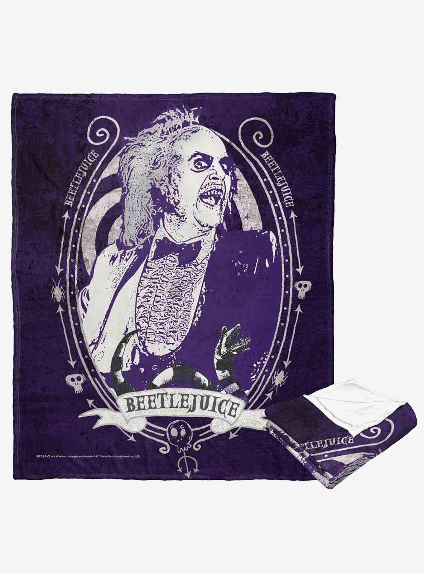 Beetlejuice Purple Beetle Silk Touch Throw Blanket | Hot Topic