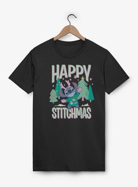 Disney Lilo & Stitch Happy Stitchmas T-Shirt - BLACK | BoxLunch
