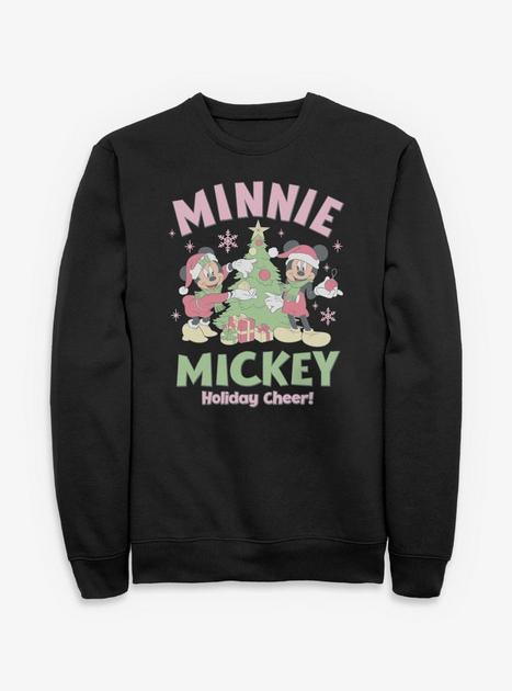 Disney Mickey Mouse & Minnie Holiday Cheer Sweatshirt - BLACK | BoxLunch