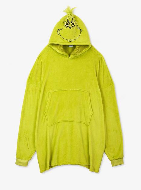 Dr. Seuss How The Grinch Stole Christmas Grinch Face Oversized Pullover ...