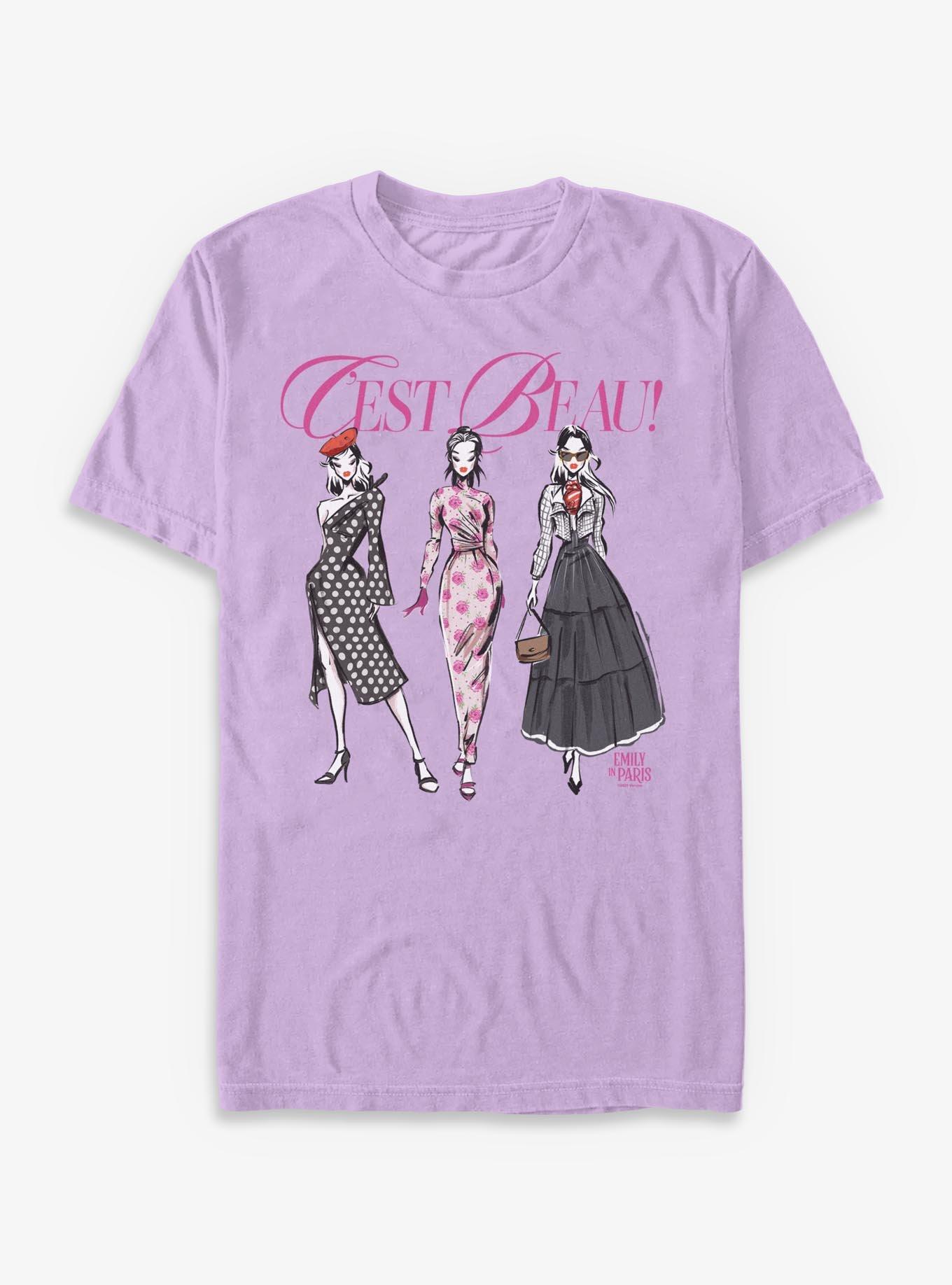 Emily In Paris C'est Beau Emily Garment Dye T-Shirt - PURPLE | Hot Topic